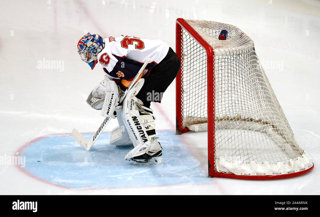 Guildford Phoenix goaltender Petr Cech wears a helmet with a Chelsea ...