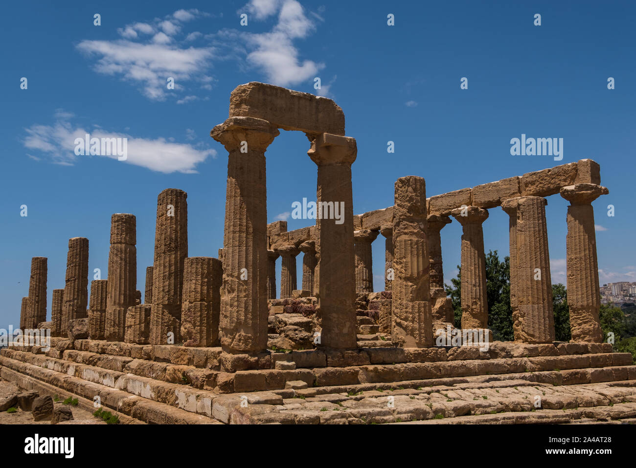 Ruins of ancient Greek stone temples. Valley of the Temples, Agrigento ...