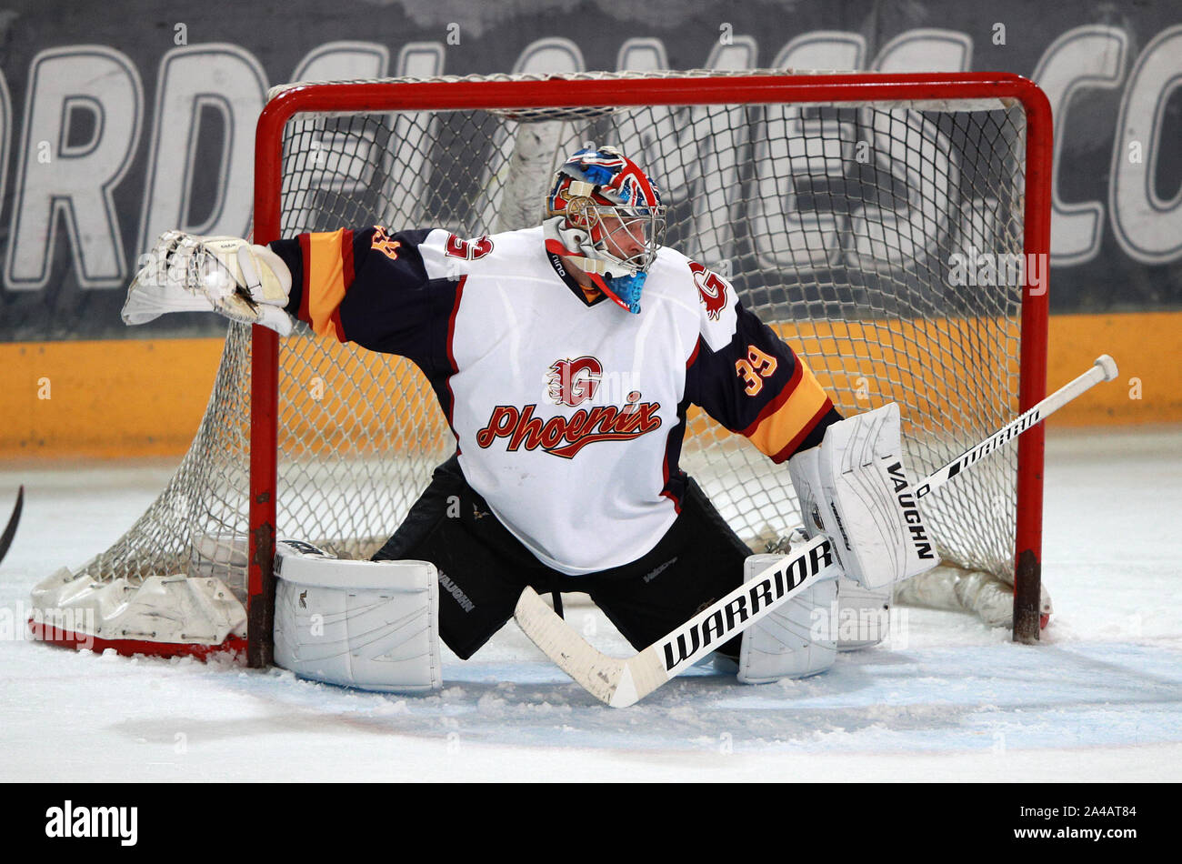 Guildford Phoenix goaltender Petr Cech in action during the NIHL2 match ...
