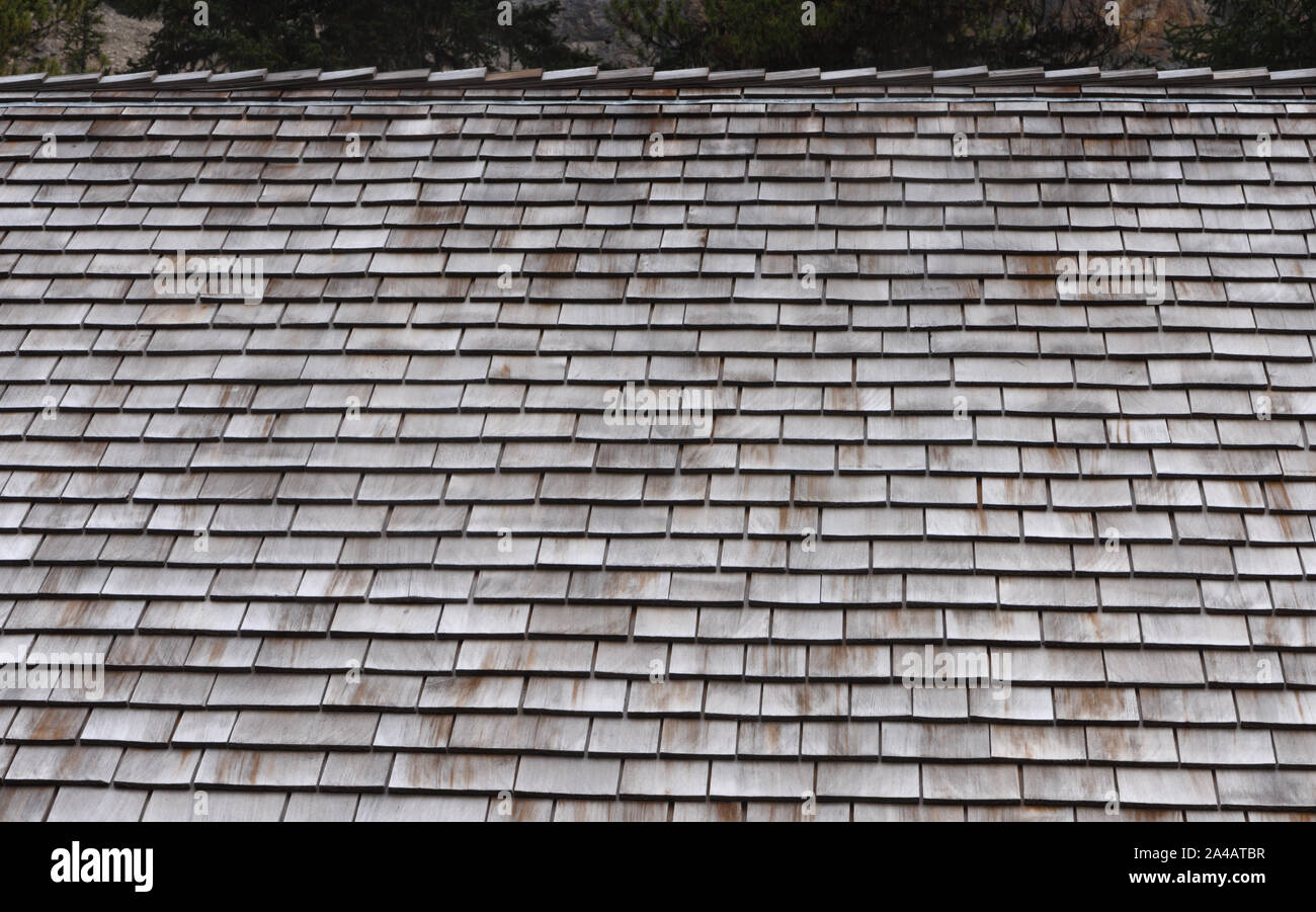 A roof of wooden shingles. Banff, Alberta, Canada Stock Photo - Alamy