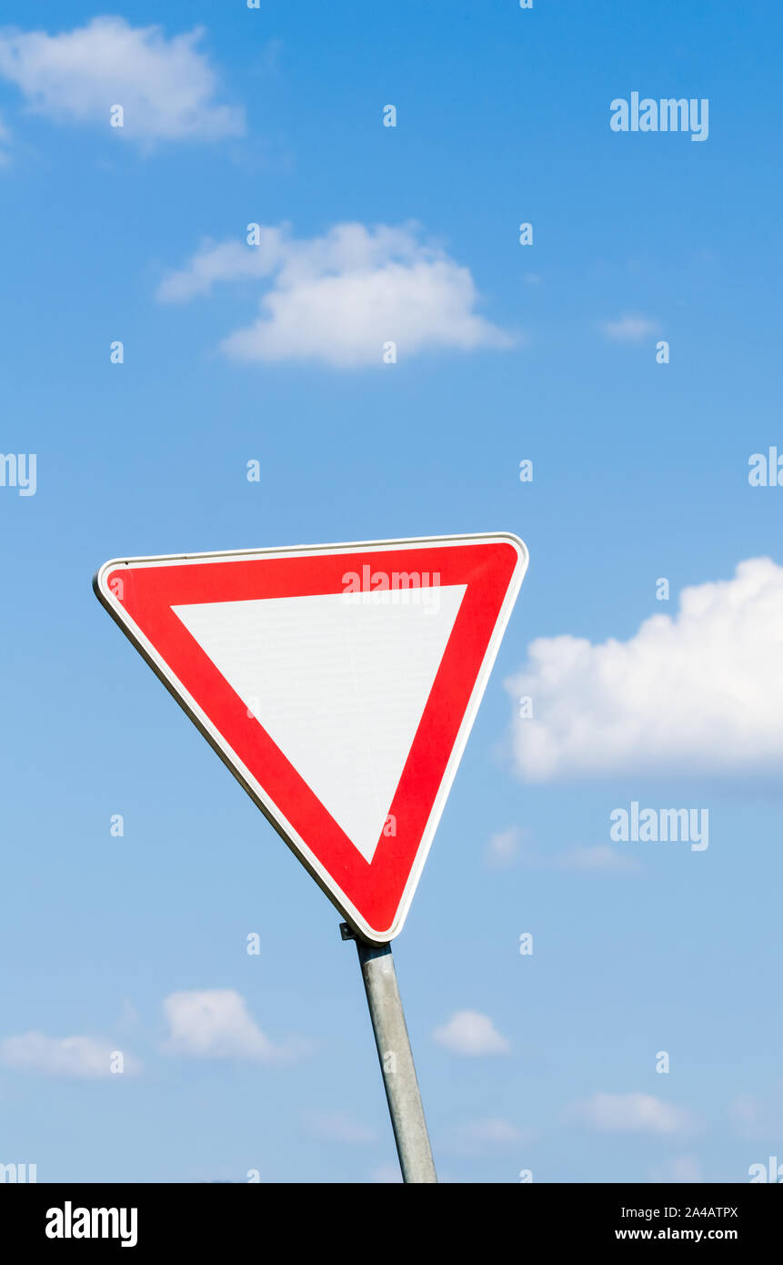 Triangle give way sign hi-res stock photography and images - Alamy