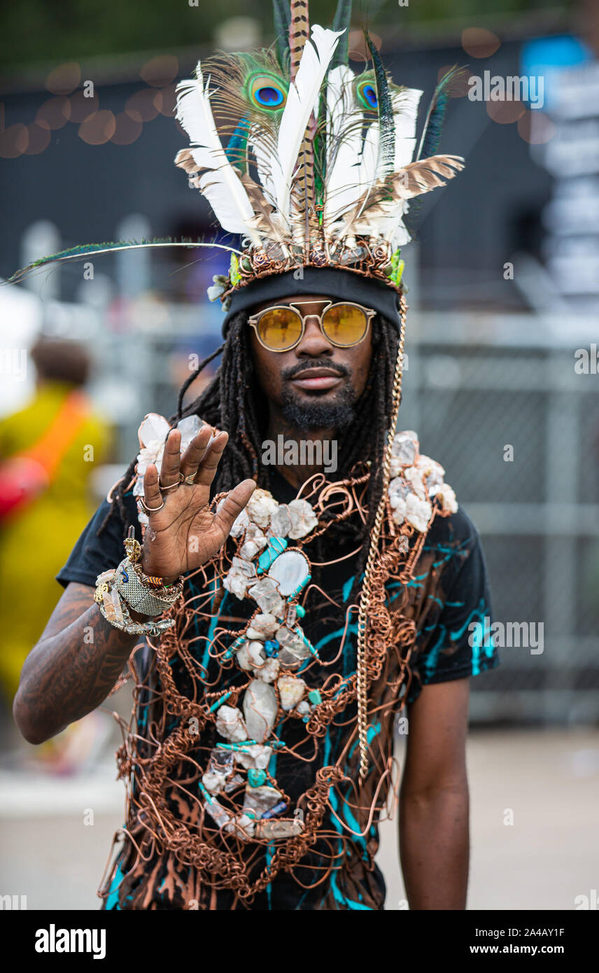 ATLANTA, GEORGIA - OCTOBER 12: Fans gather during day 1 of AFROPUNK ...