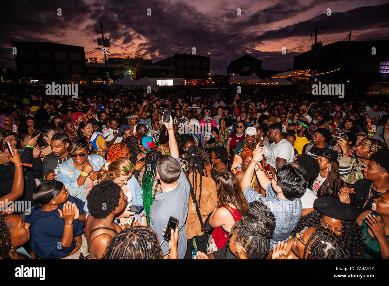 ATLANTA, GEORGIA - OCTOBER 12: Fans gather during day 1 of AFROPUNK ...