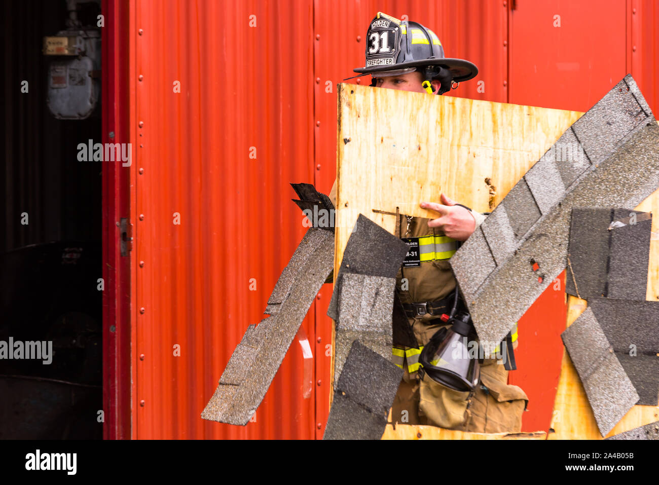 Firefighters training at the Worcester, MA Fire Dept Training Center ...