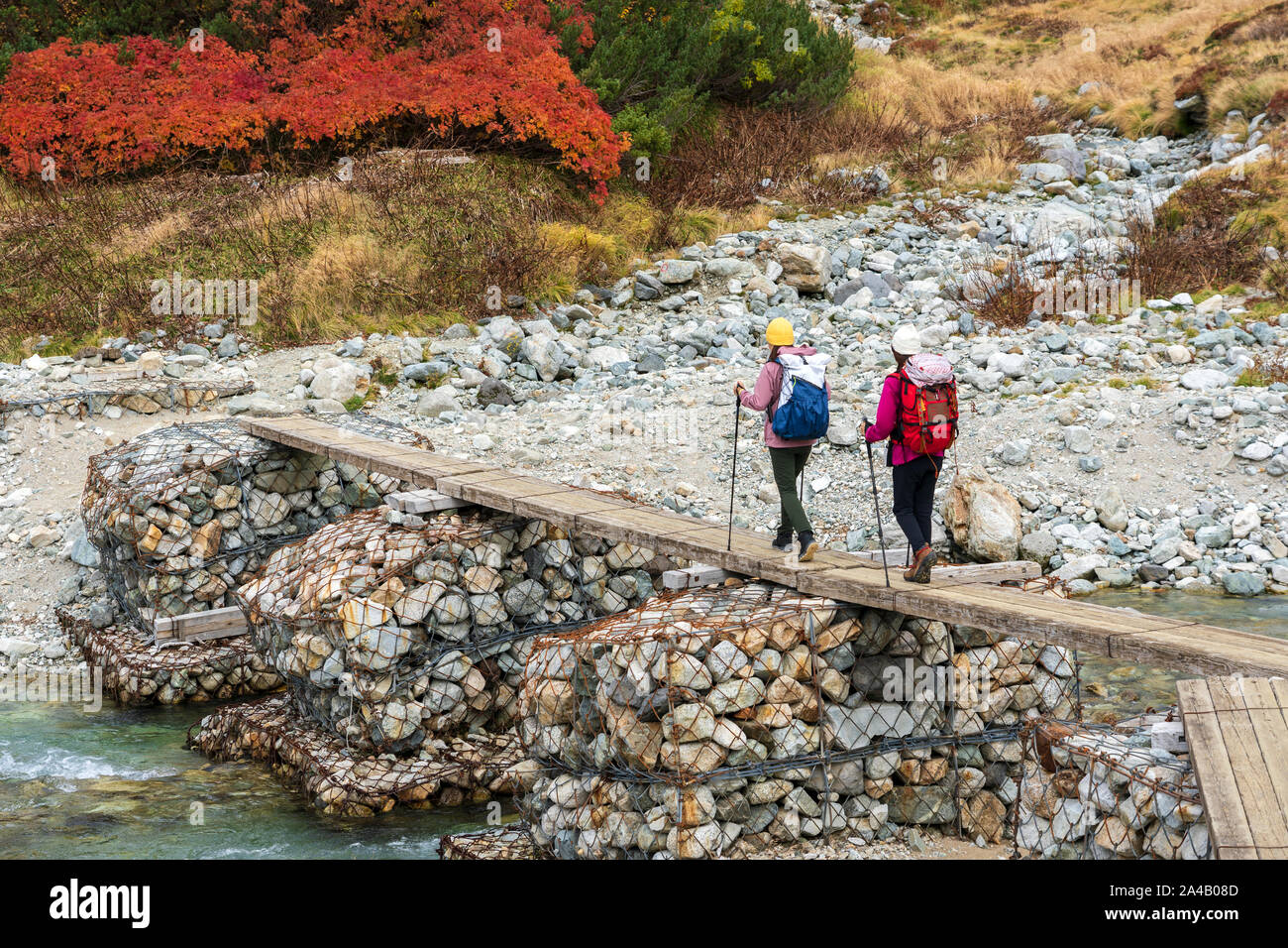 Young girls wooden walkway hi-res stock photography and images - Alamy