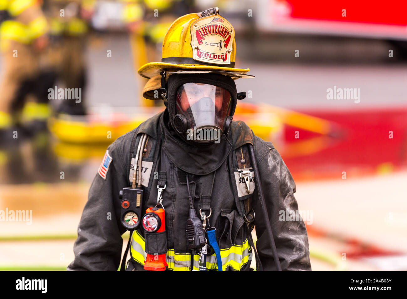Firefighters training at the Worcester, MA Fire Dept Training Center ...