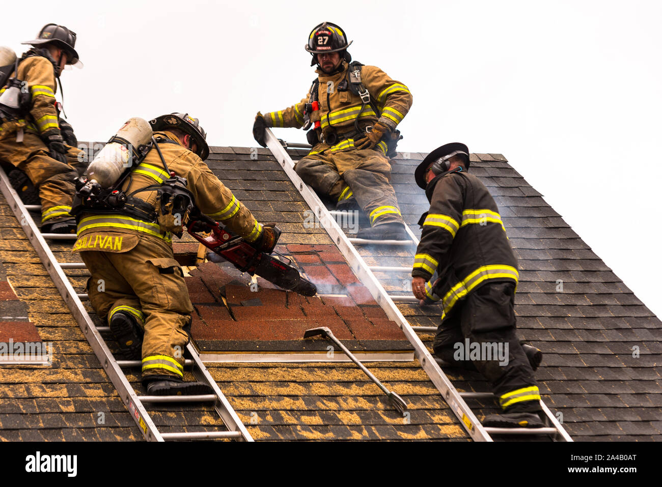 Firefighters training at the Worcester, MA Fire Dept Training Center ...