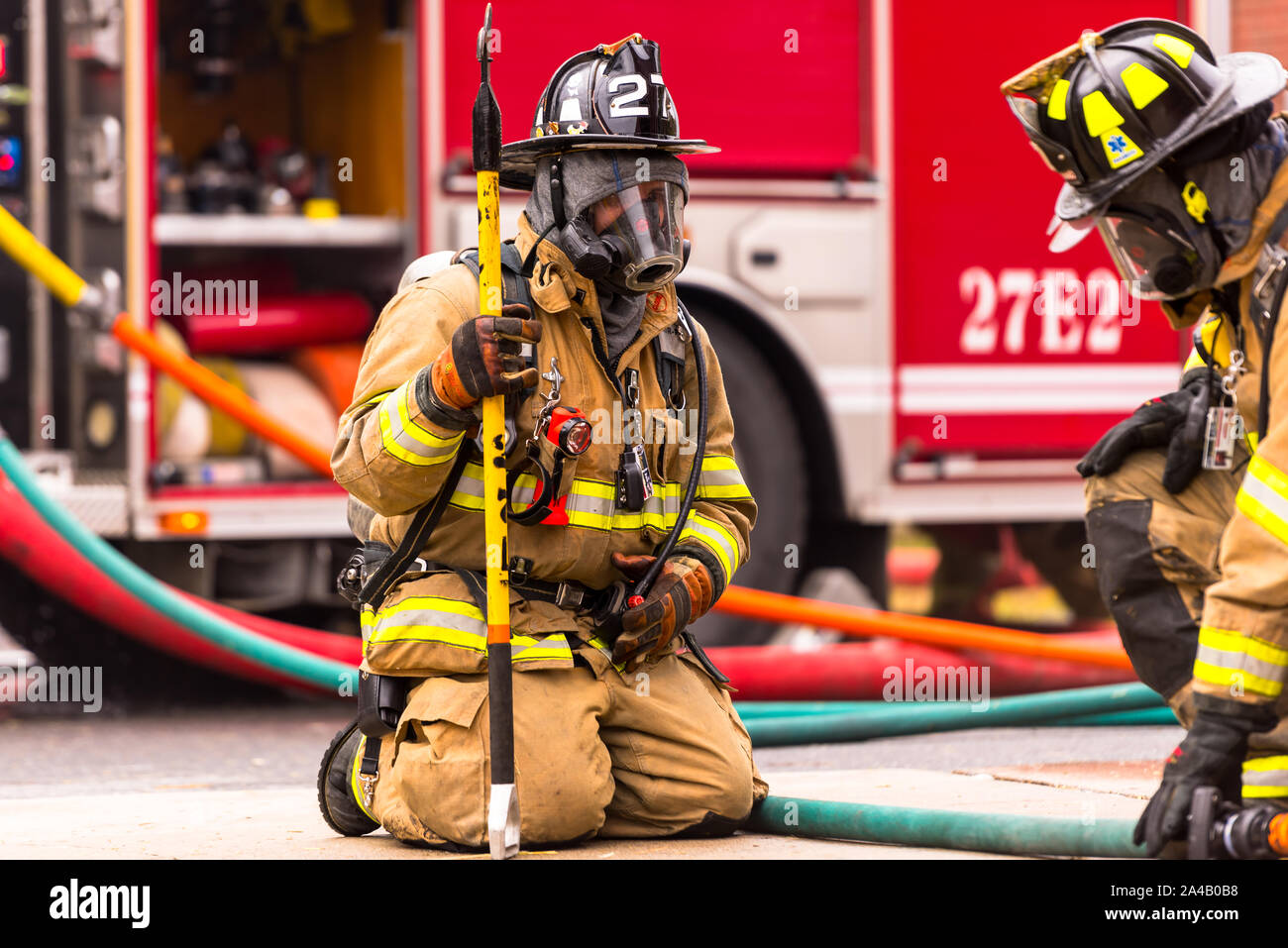 Firefighters training at the Worcester, MA Fire Dept Training Center ...