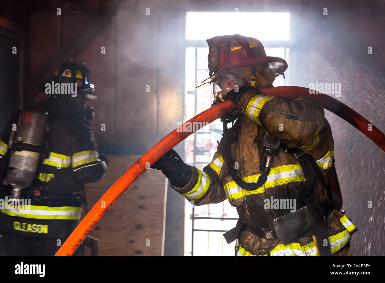 Firefighters training at the Worcester, MA Fire Dept Training Center ...