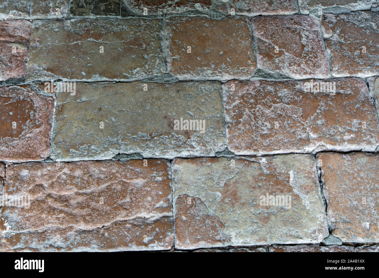Ancient polished red brick floor tiles shot for use as a background ...