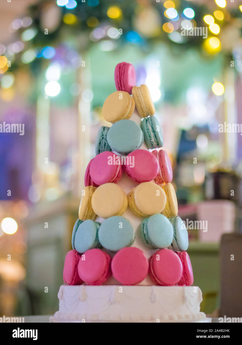 Christmas macaron tower Stock Photo - Alamy