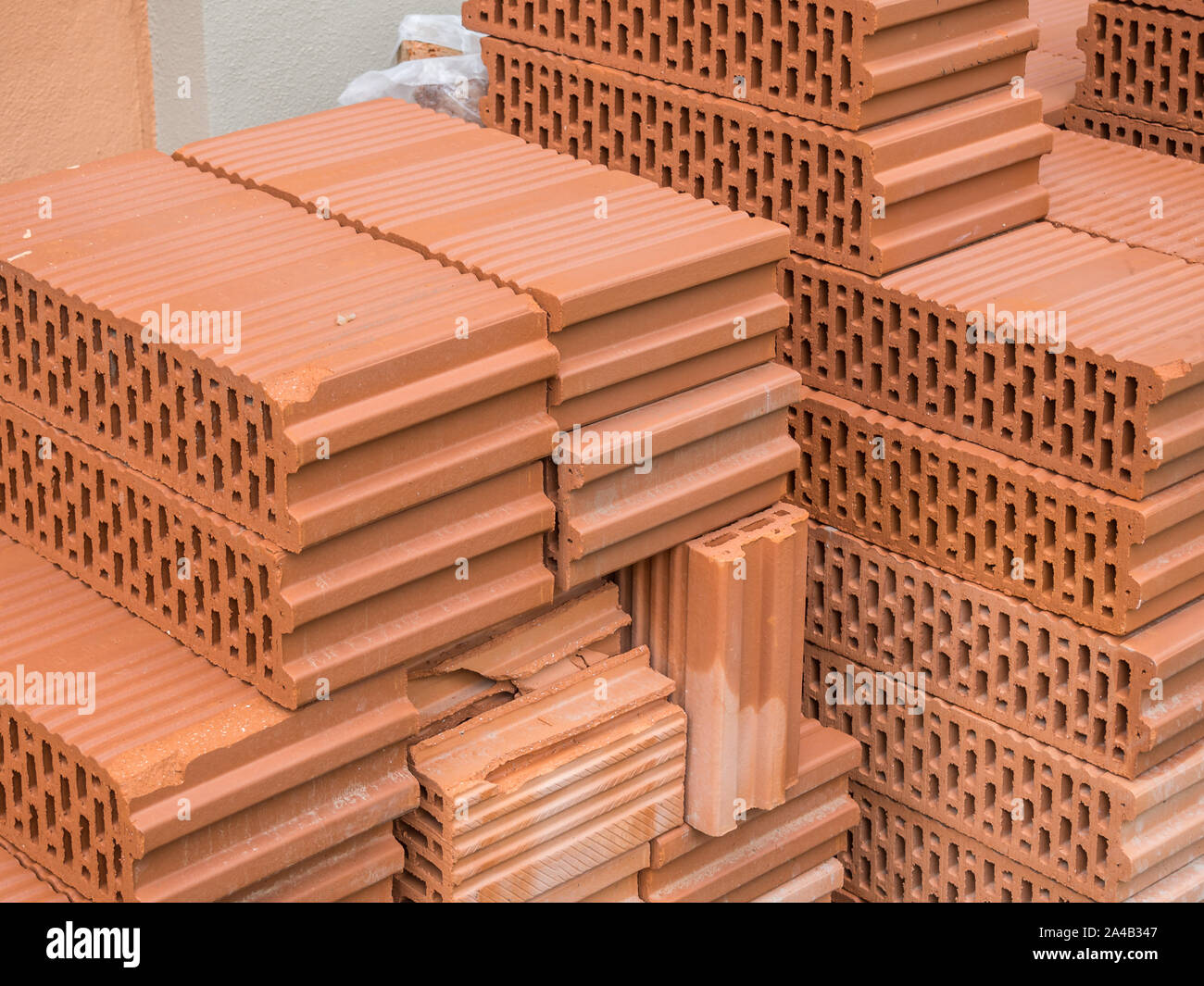 Bricks on a building site Stock Photo - Alamy