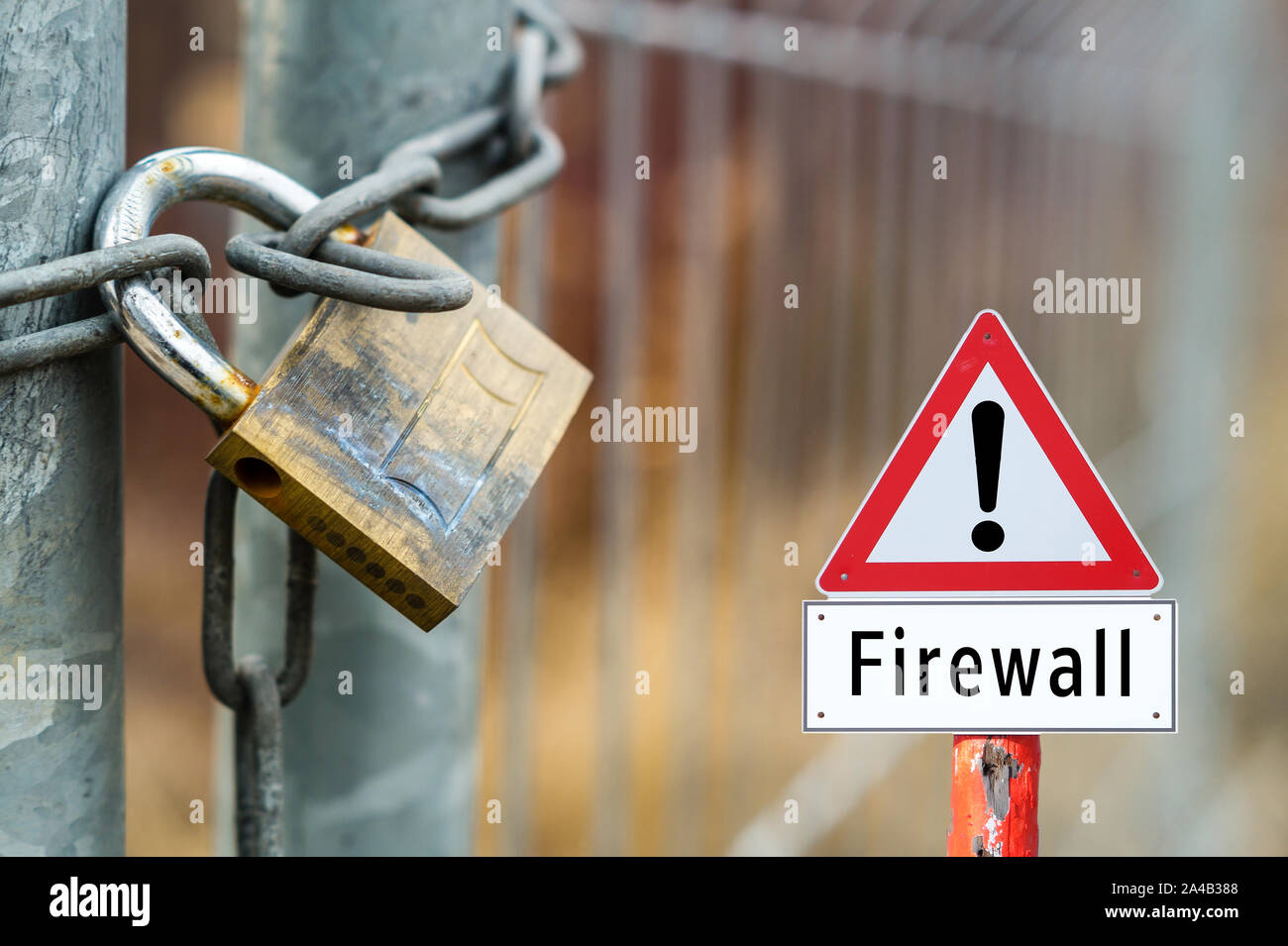 Firewall Warning sign Stock Photo - Alamy