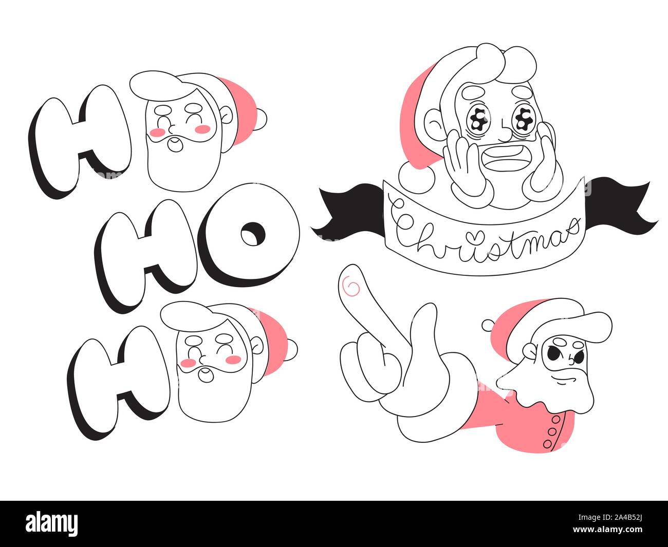 Christmas santa claus minimalist cartoon design Stock Vector Image ...