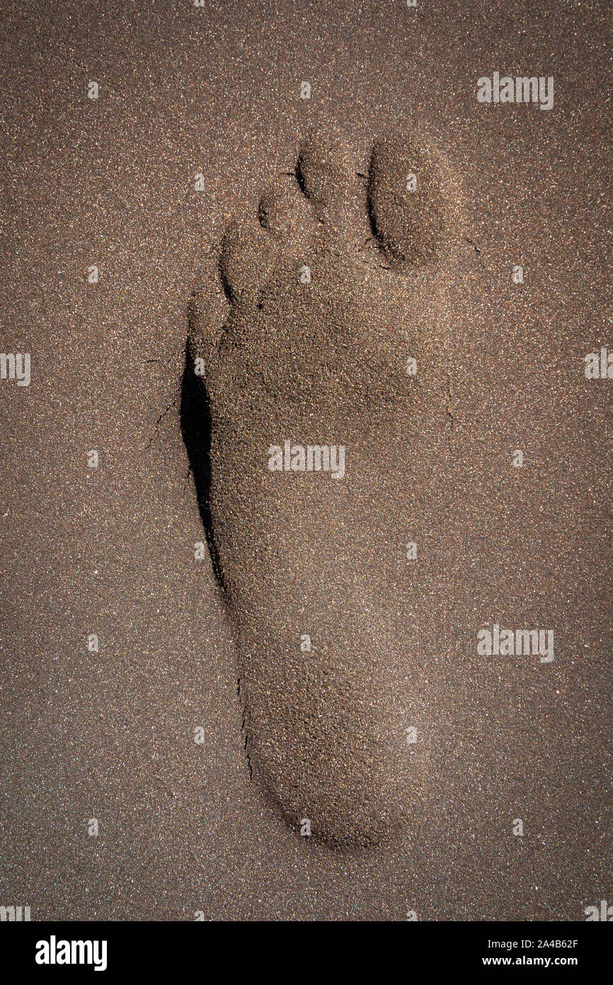 foot print in the sand Stock Photo - Alamy