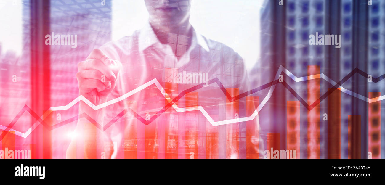 Orange trading charts. Stock exchange concept Stock Photo - Alamy