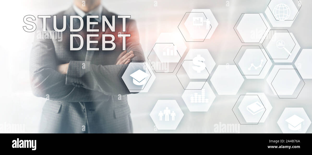 Student debt. Concept education and slavery. Bank Wallpaper Stock Photo ...