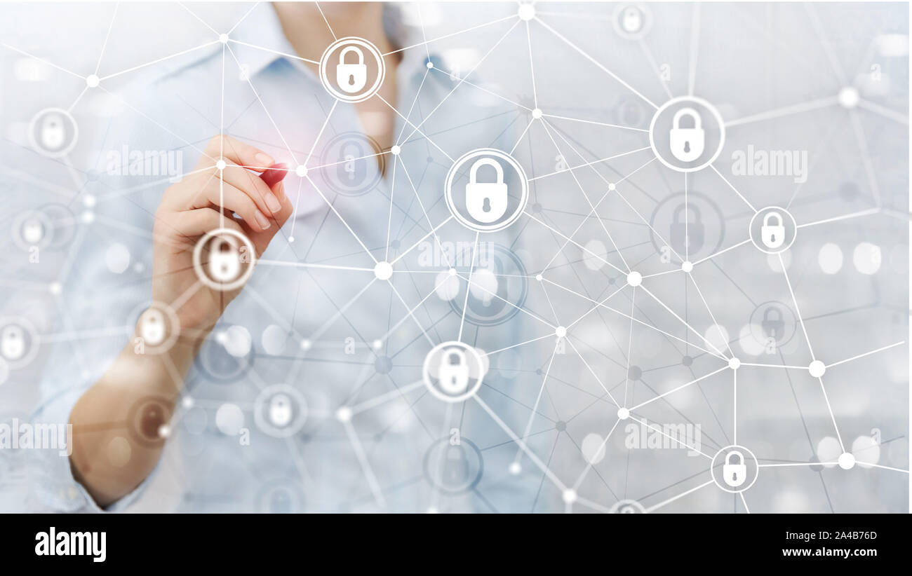 Cyber security, information privacy, data protection concept on modern ...