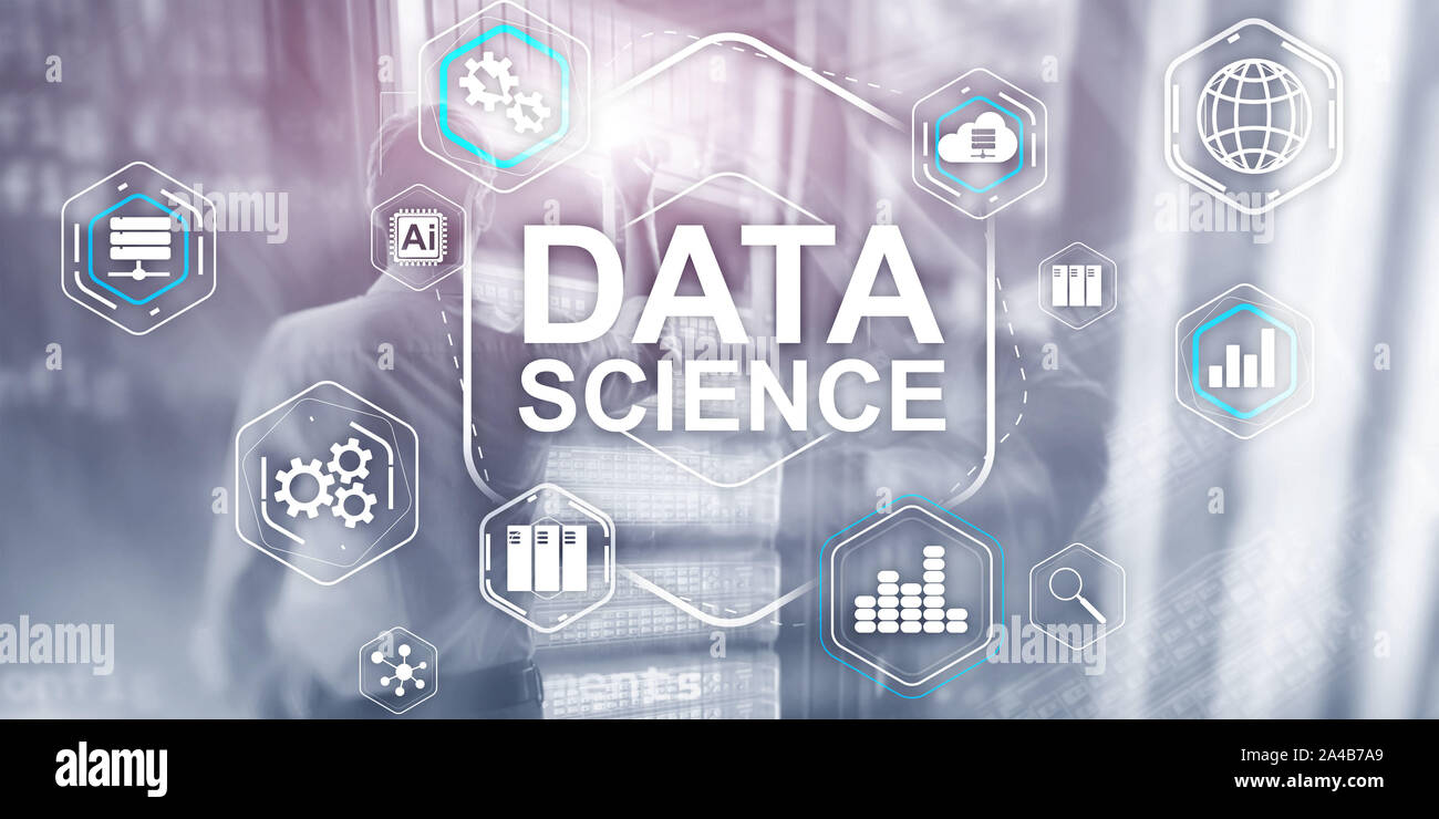 Big Data science analysis information technology concept. Server room ...