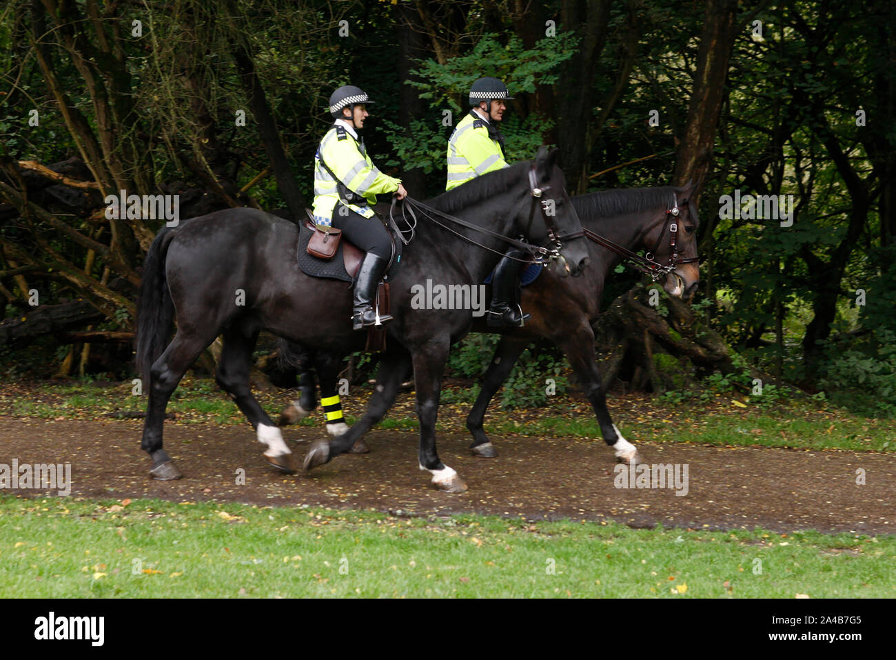 Metropolitan Police's mounted unit patrol through park 2019 Stock Photo ...