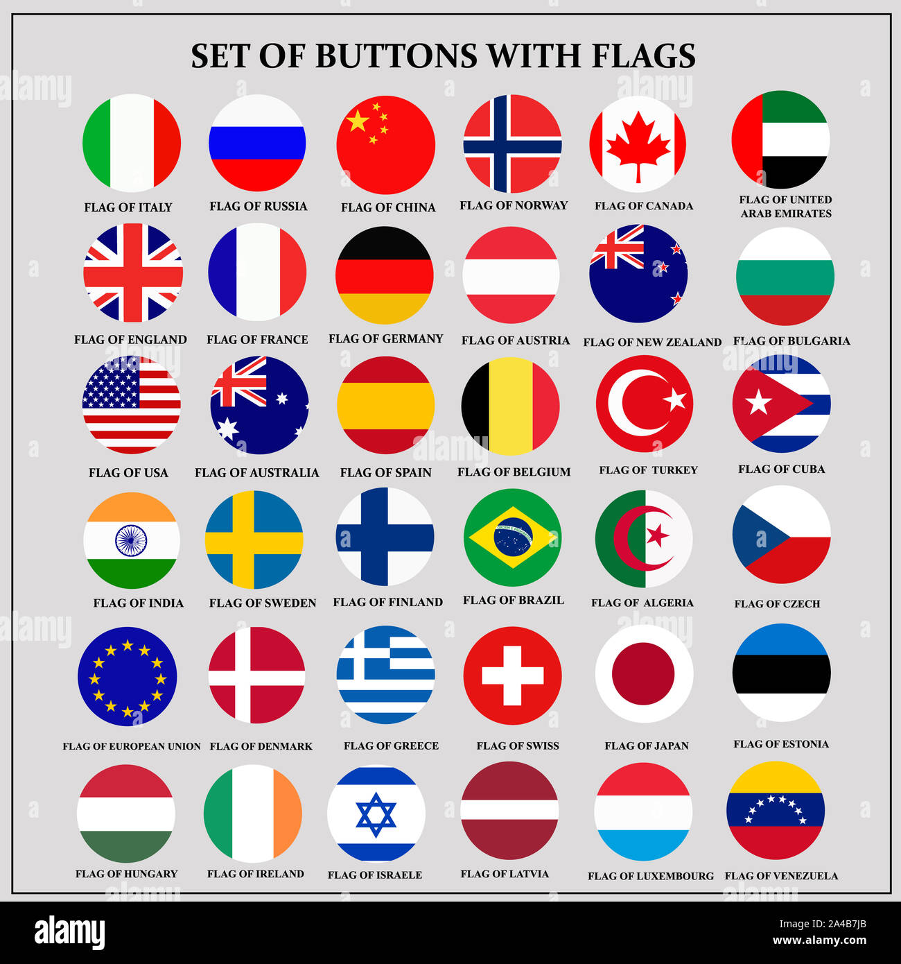 Bright set of banners with flags. Colorful illustration with flags of ...