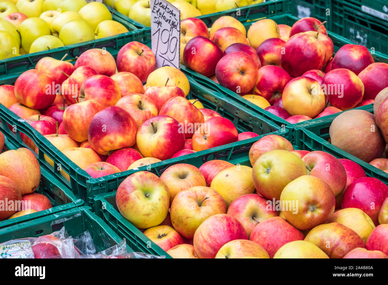 Organic Apples on the Market Stock Photo - Alamy