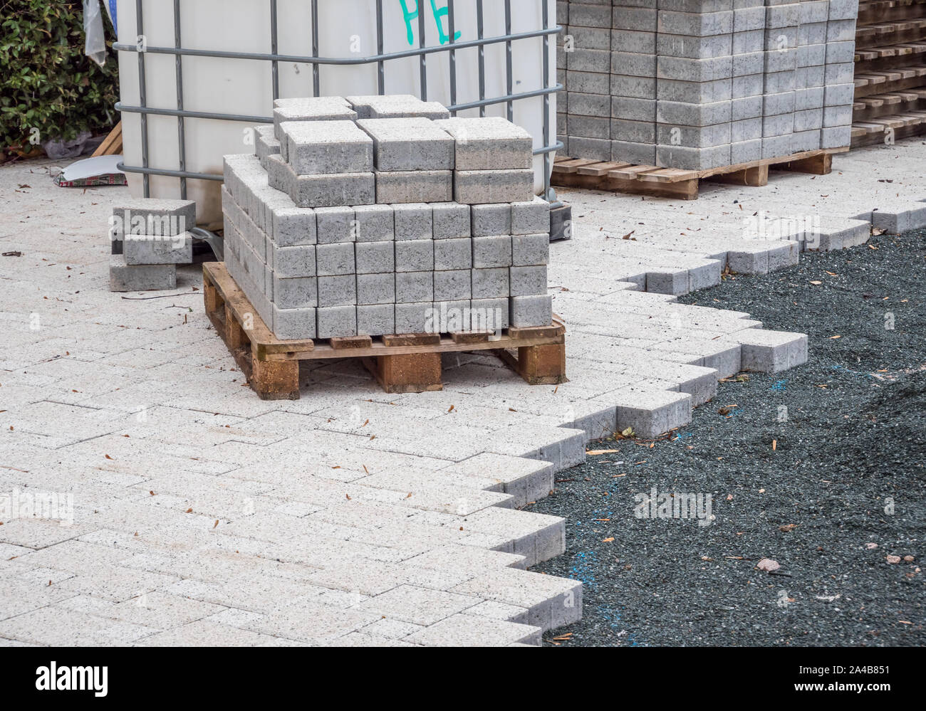 Paving work in road construction Stock Photo - Alamy
