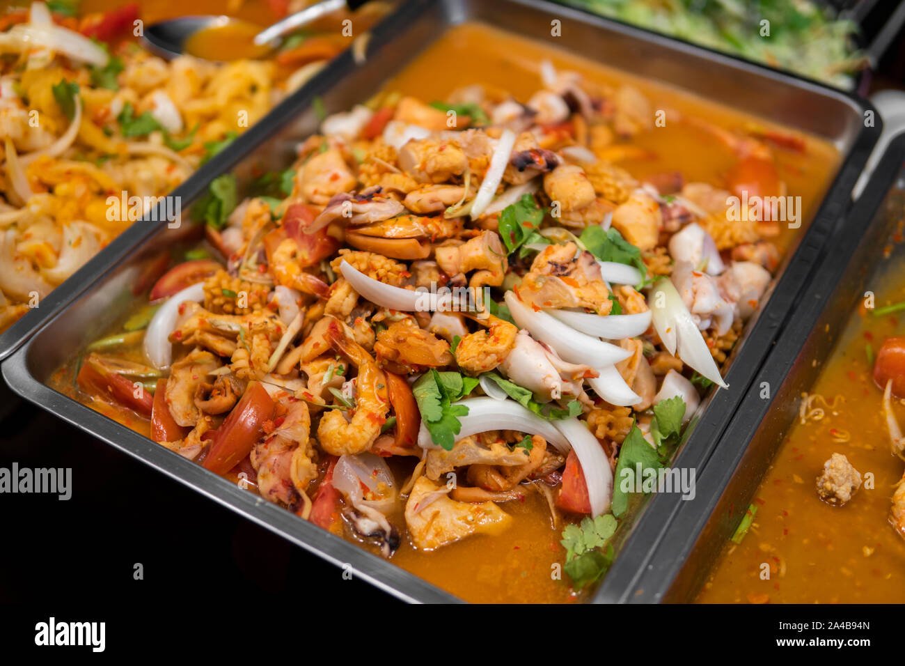 Asian street food at night food market Stock Photo - Alamy