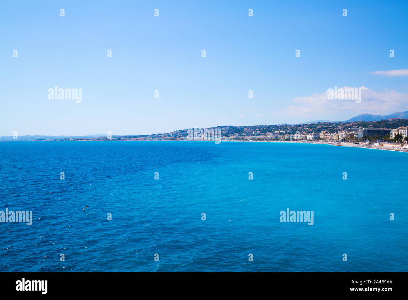 Nice, beautiful beach, French Riviera, Cote d'Azur or Coast of Azure ...