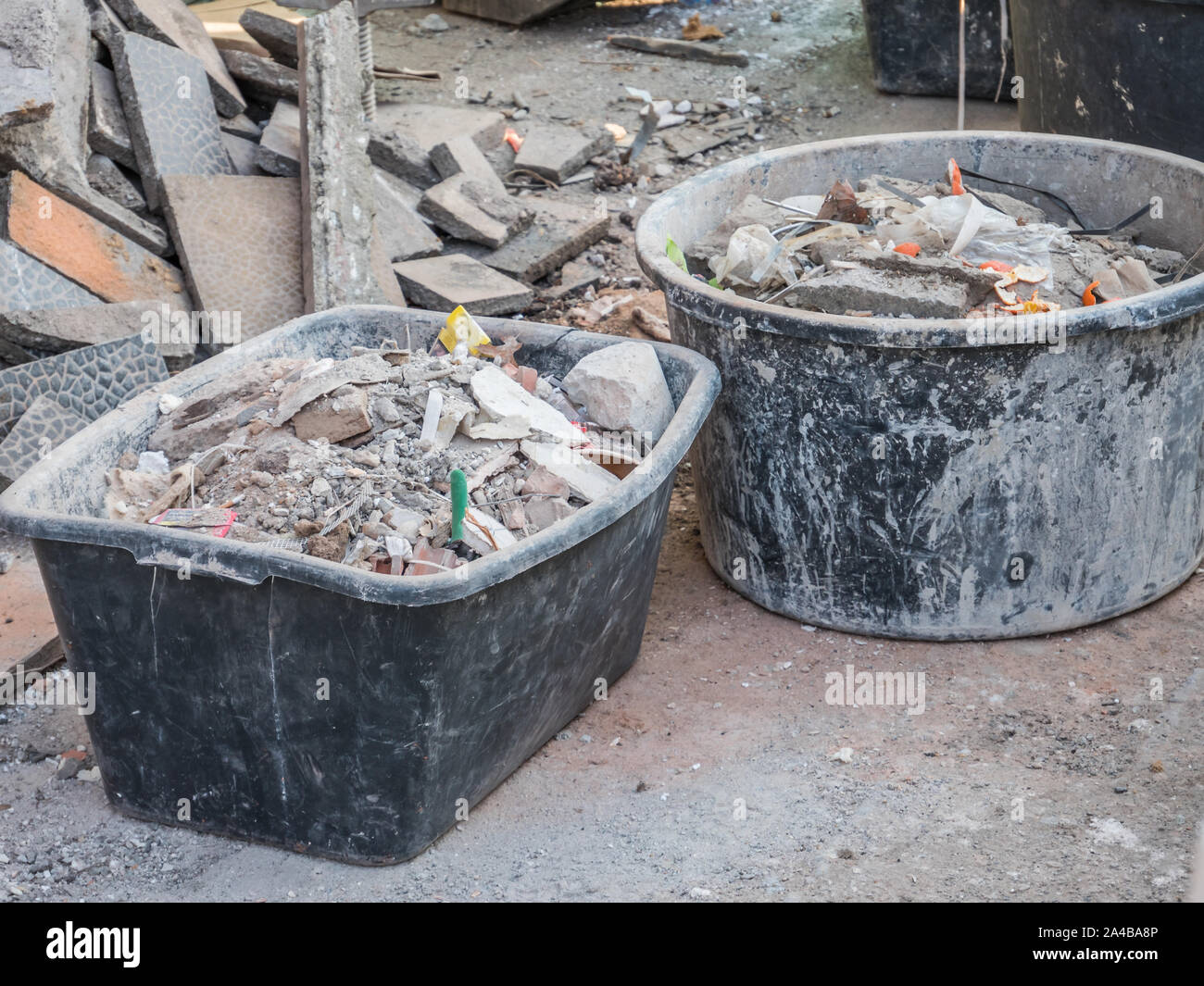Building rubble construction site Stock Photo - Alamy