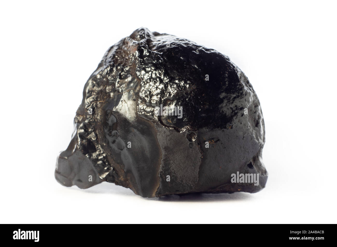 Rock of shiny goethite mineral from Morocco isolated on pure white ...