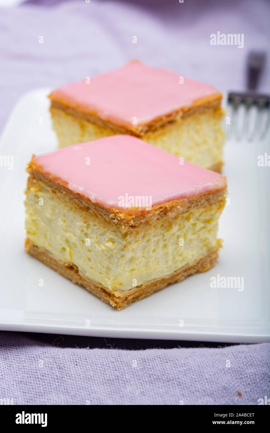 Tompoes or tompouce, iconic pastry in Netherlands and Belgium made from ...