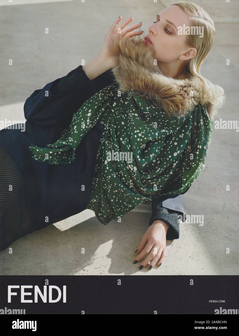 poster advertising FENDI fashion house in paper magazine from 2014 year ...