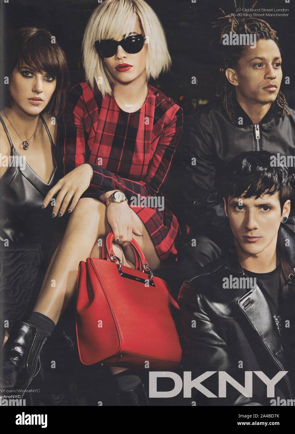 poster advertising DKNY fashion house with Rita Ora in paper magazine ...