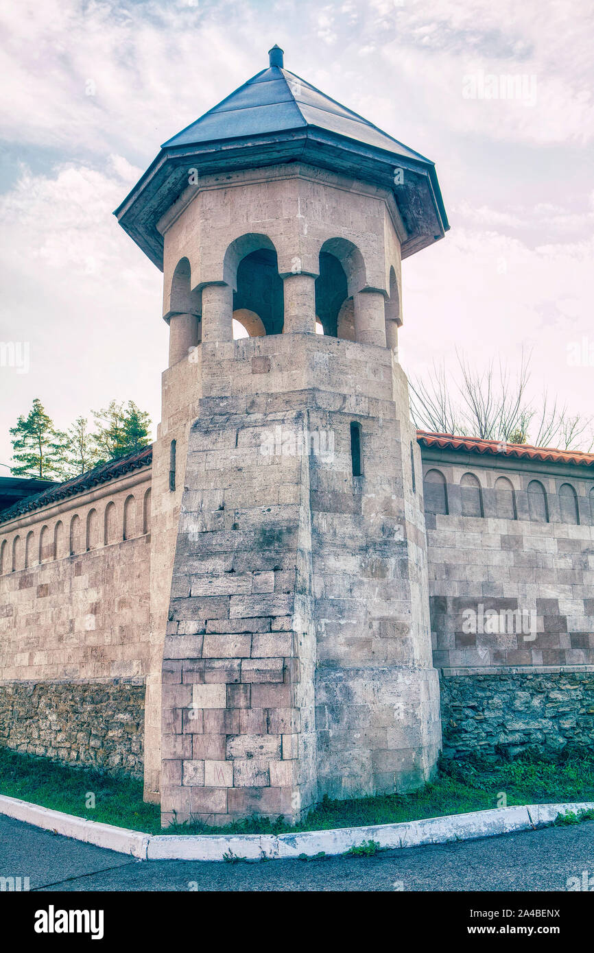 ancient tower and stone wall Stock Photo - Alamy