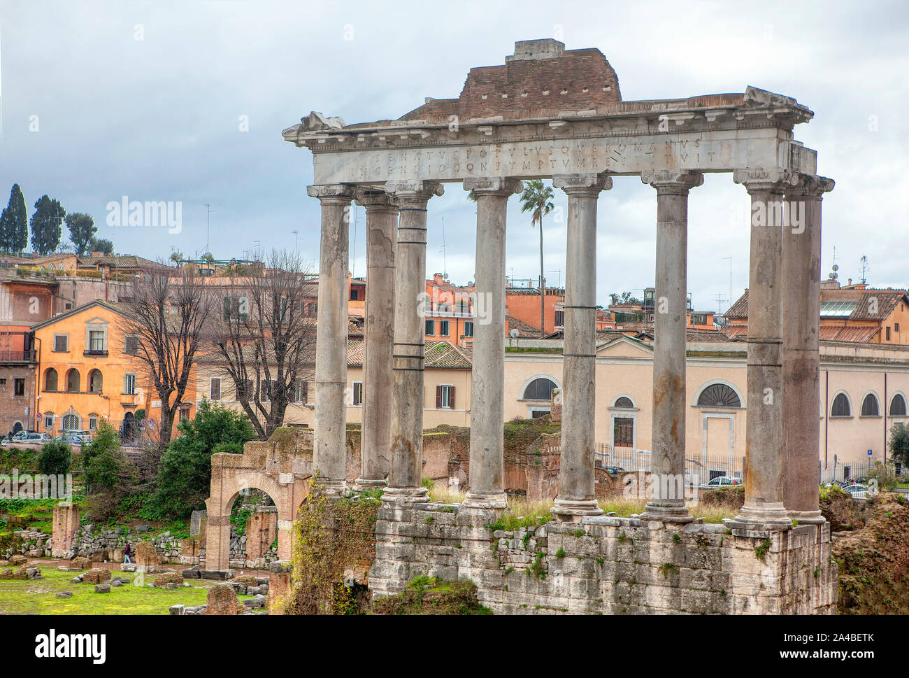 Temple of Saturn of Roman Forum Stock Photo - Alamy