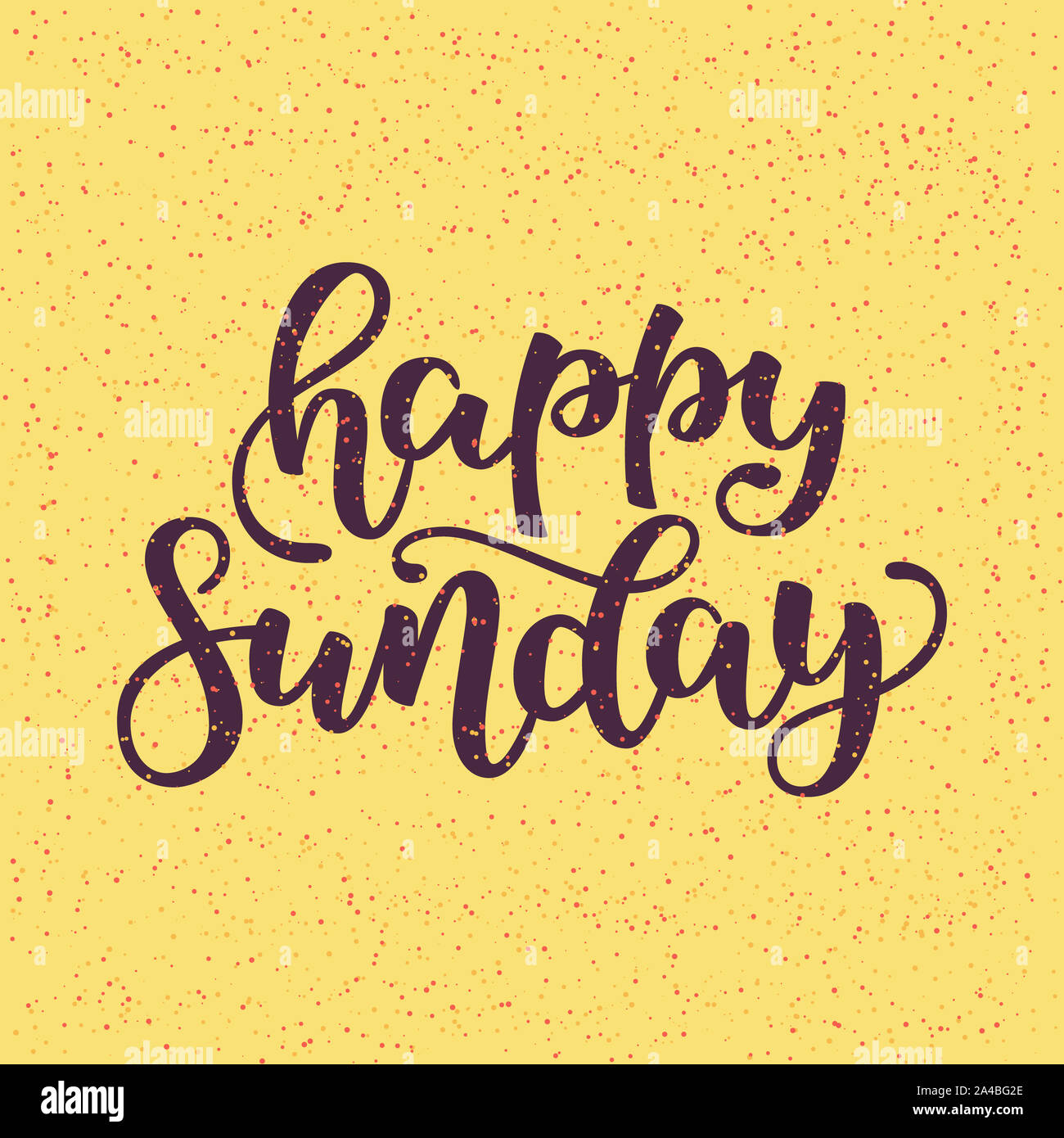 Happy Sunday. Conceptual handwritten phrase. Hand drawn lettering ...