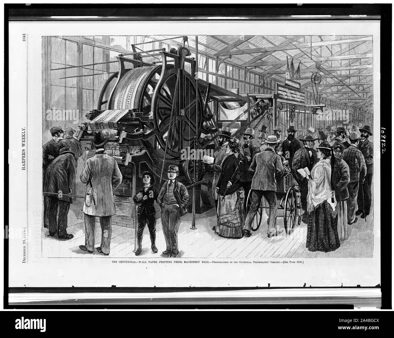 The Centennial -- wall paper printing press, Machinery Hall ...