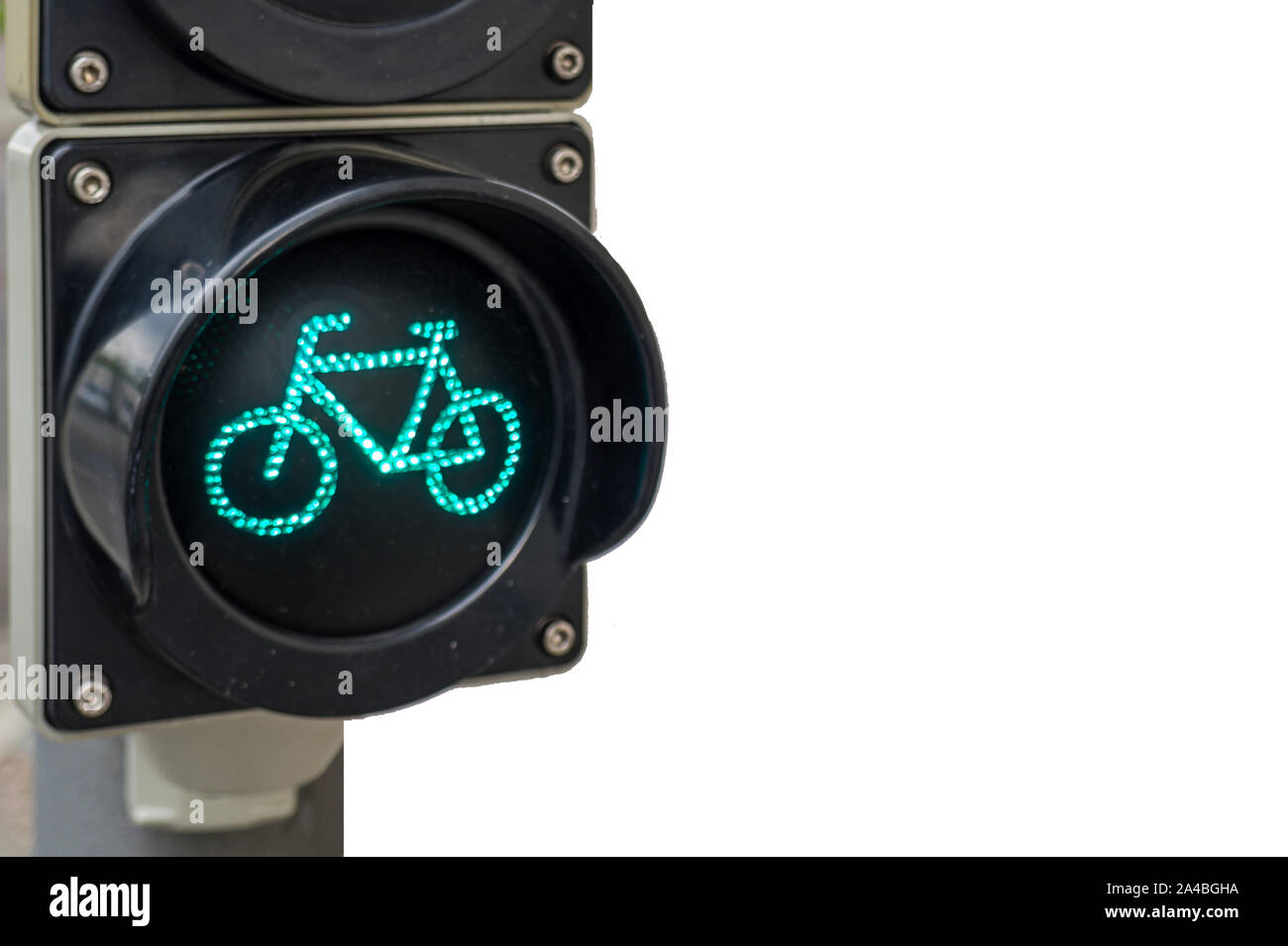Bicycle traffic light isolated white Stock Photo - Alamy