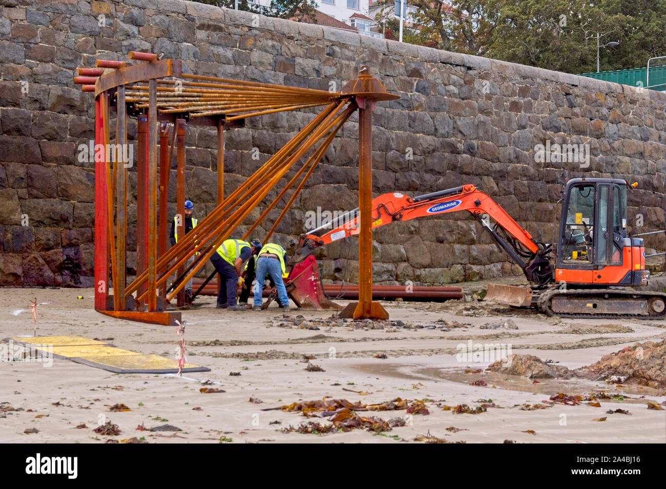 Undersea Electric Cable Preparatory Work Stock Photo - Alamy