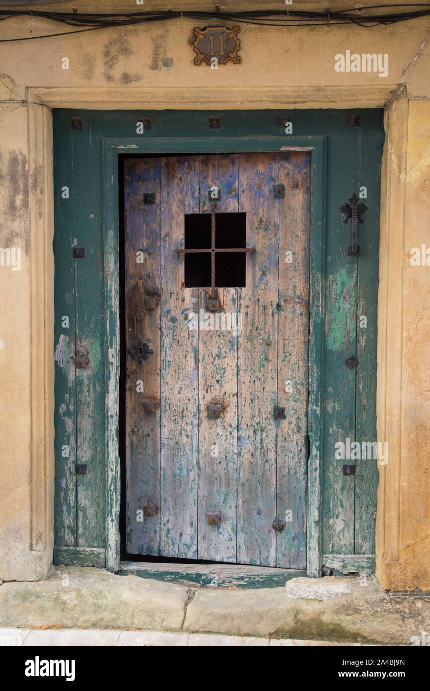 Historic Spanish door shot close up Stock Photo - Alamy