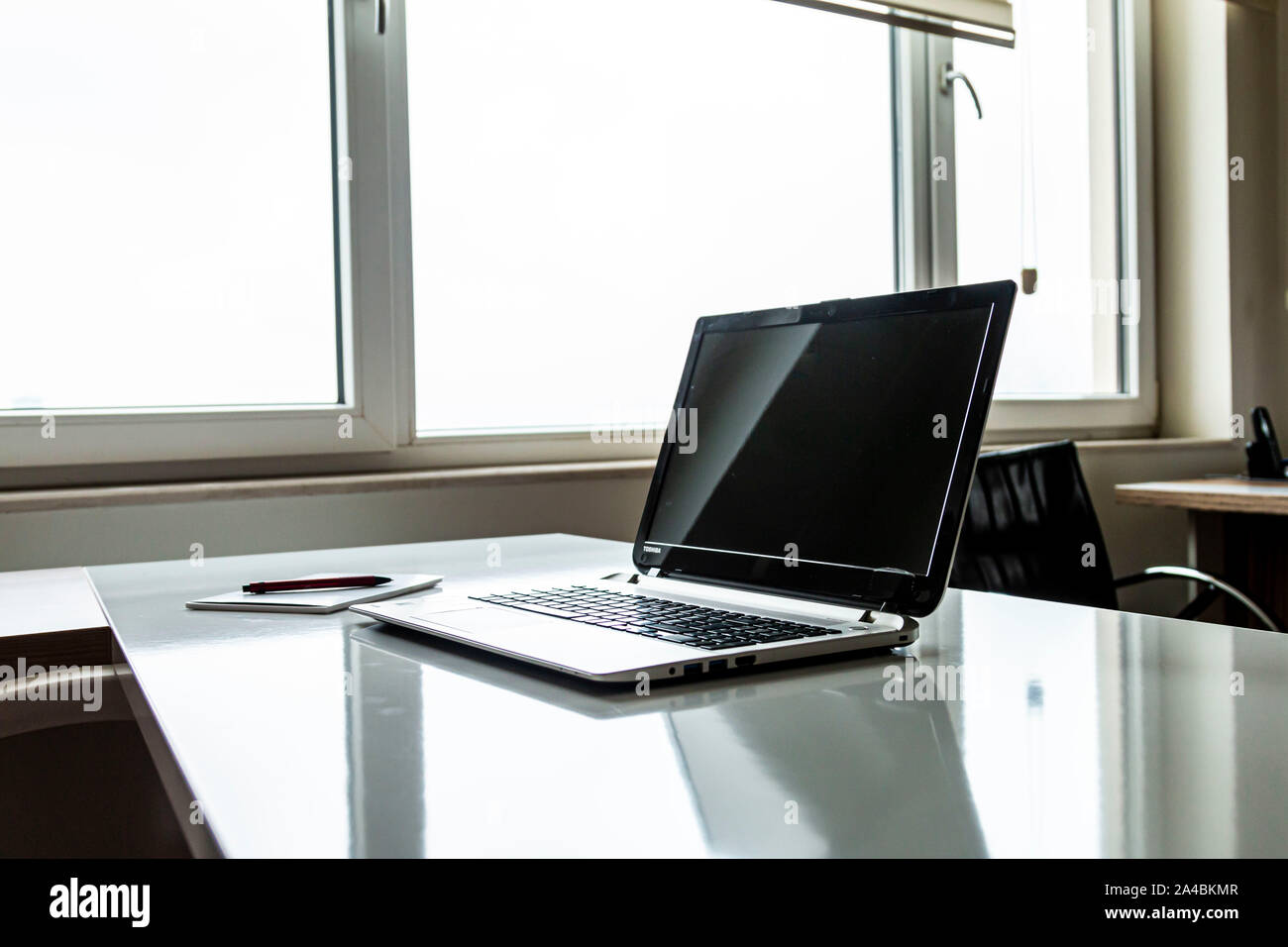 Desktop with panoramic view Stock Photo - Alamy