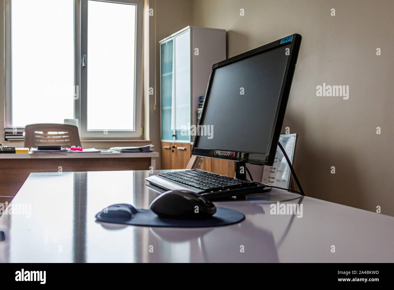 Desktop with panoramic view Stock Photo - Alamy