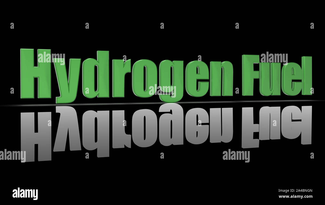 THe 3d rendering of Hydrogen Fuel words as 3D sign Stock Photo - Alamy