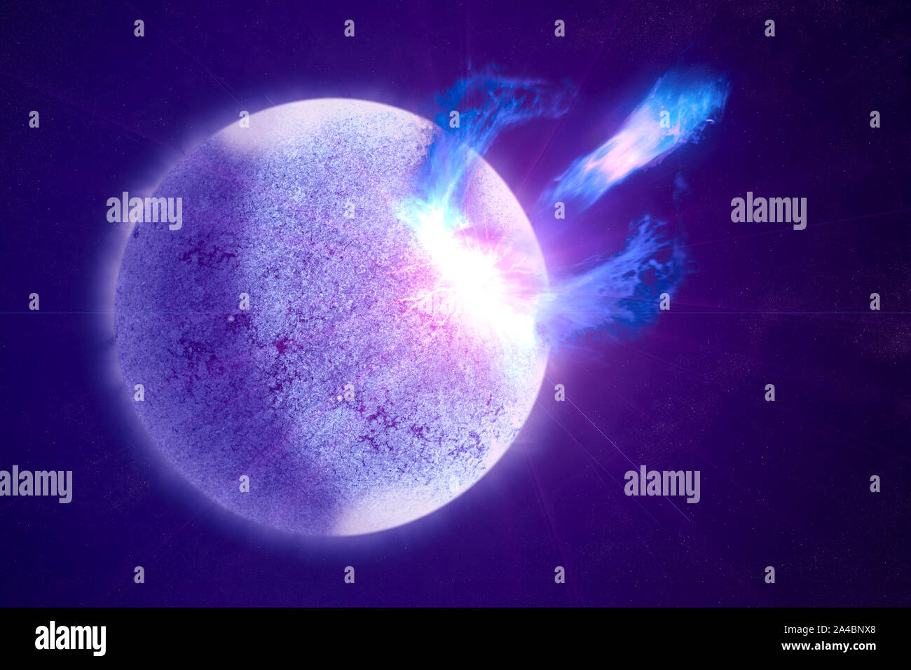 Pulsar star, emits light in different directions. Elements of this ...