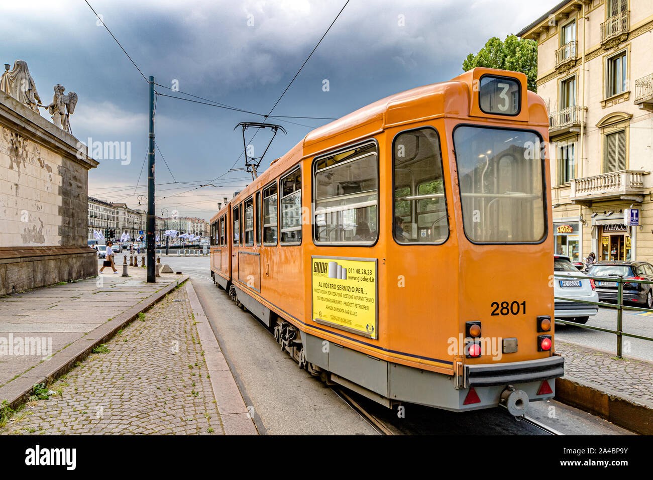A Turin tram at Piazza Gran Madre di Dio ,Turin,Italy Stock Photo - Alamy