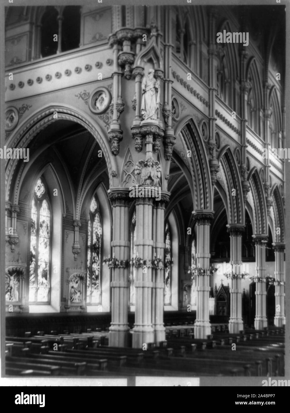 The Epistle Aisle, Church of the Assumption, Ansonia, Conn Stock Photo ...