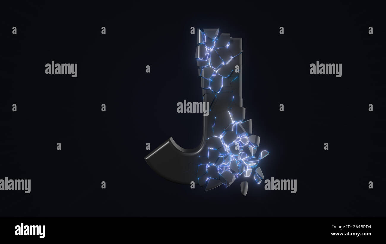 strangely cracked J letter. technological and mystical look with ...