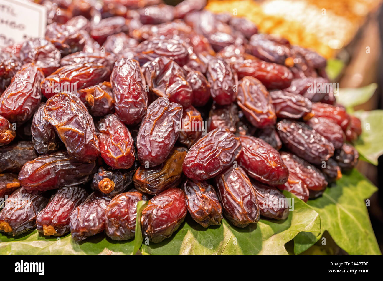Sweet dates fruits on the market Stock Photo - Alamy