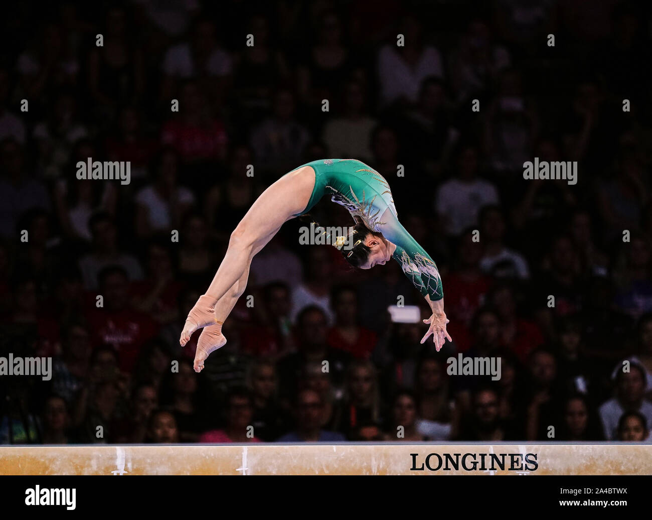Stuttgart, Germany. 13th Oct, 2019. Tingting Liu of China competing in ...